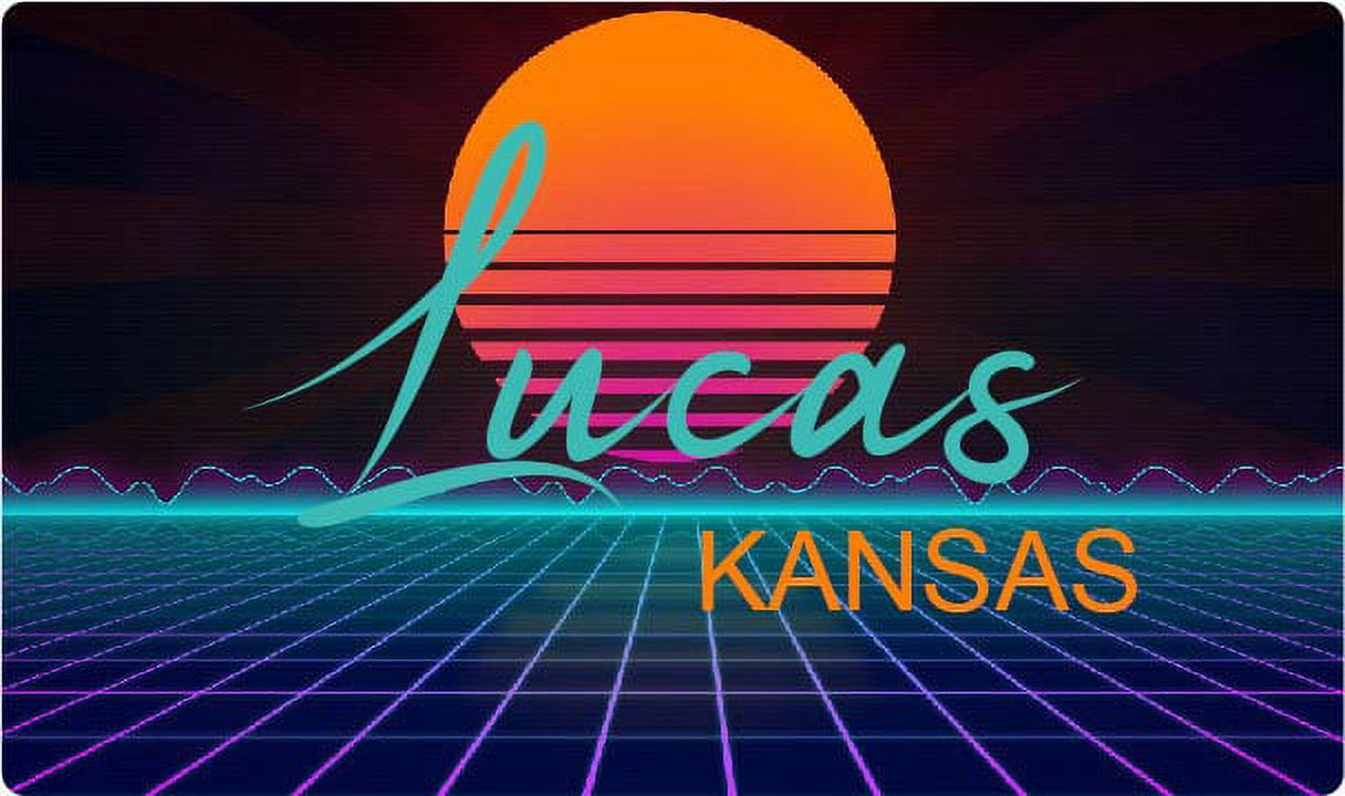 Lucas Kansas 2 X 1.25-Inch Vinyl Decal Stiker Retro Neon Design ...