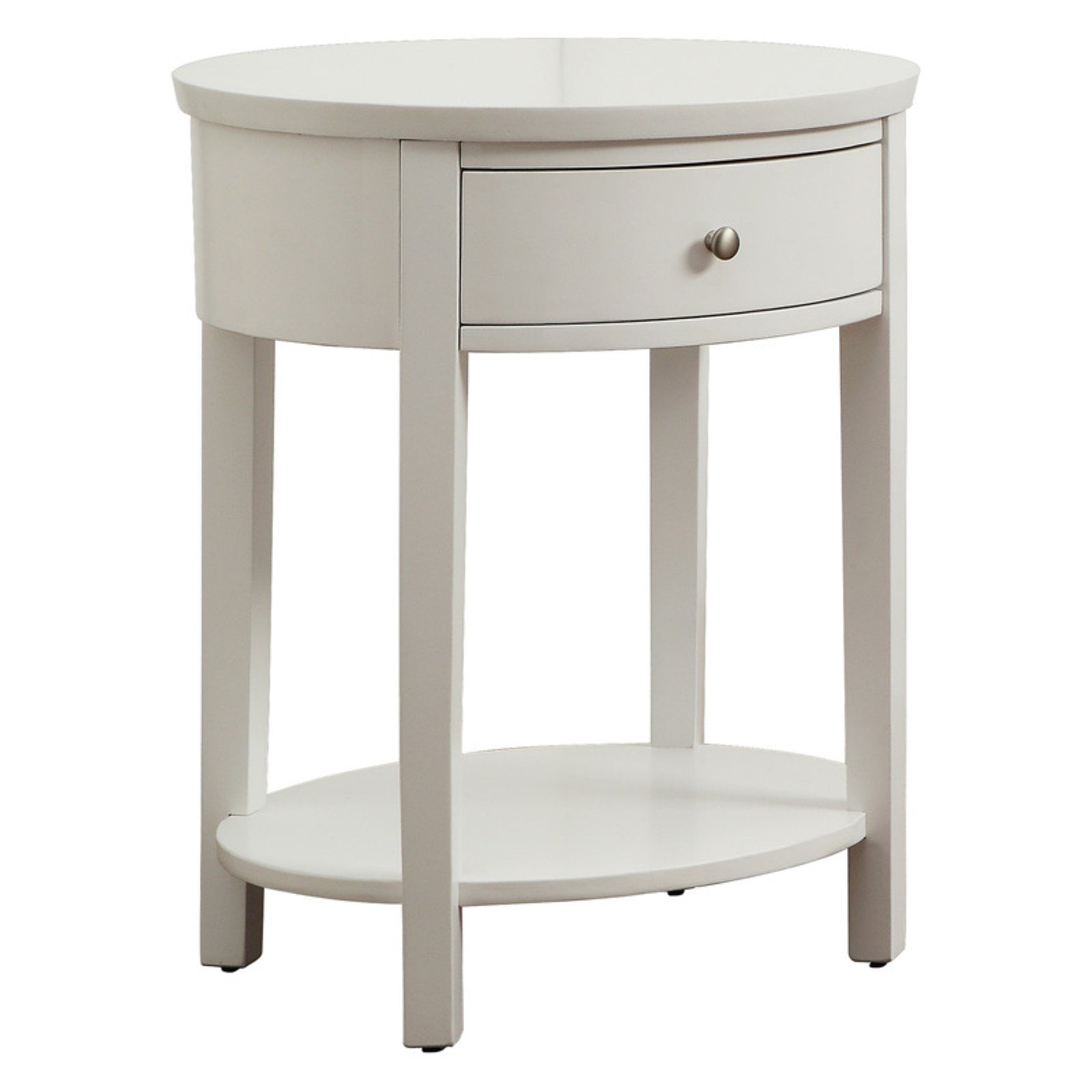 Lucas Living Room Oval Accent End Table With Lower Shelf and Single ...
