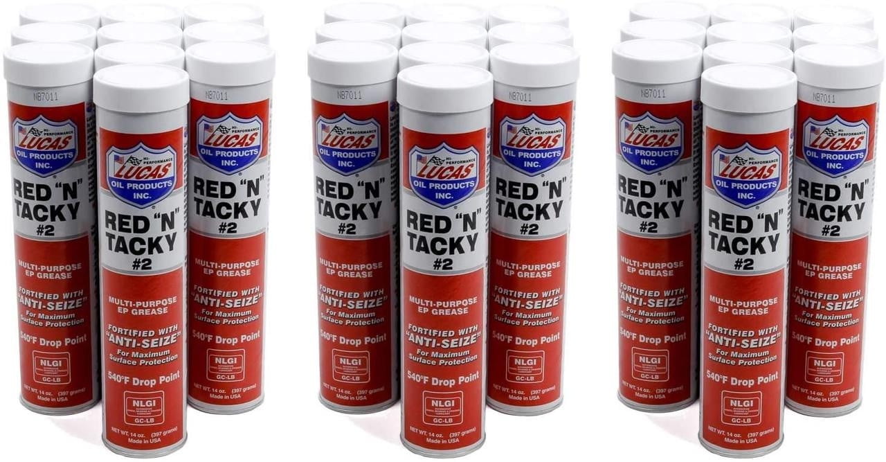 Lucas Oil 10005-30 Case of 30 Red N Tacky Multi-Purpose Grease 14 oz ...
