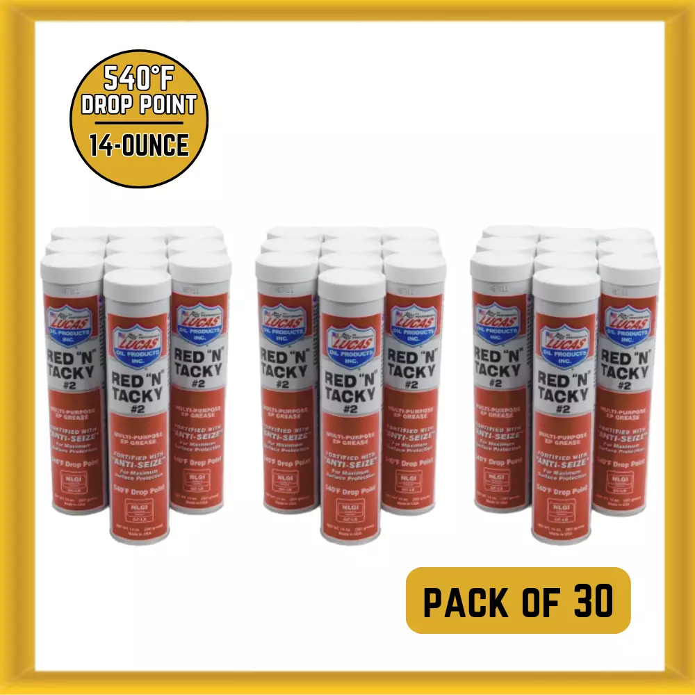 Lucas Oil 10005-30 Red "N" Tacky Grease 14-ounce 540°F Drop Point (Pack ...