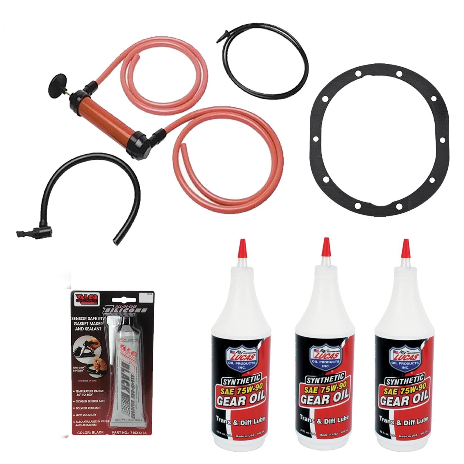 Lucas Oil 10047 SAE 75W90 Racing Gear Oil Change Kit, Ford 9 Inch ...