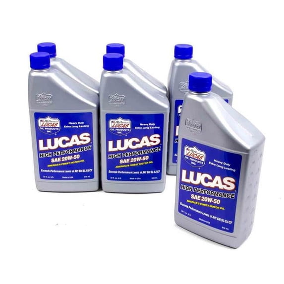 Lucas Oil 10252 20W50 Plus Oil, 6 x 1 qt. - Walmart.com