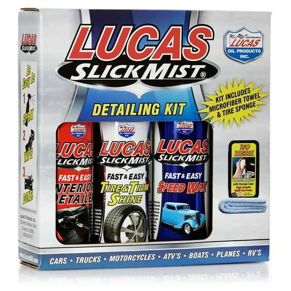 Lucas Oil Slick Mist Detail Kit, Speed Wax Spray, Quick Detailer ...
