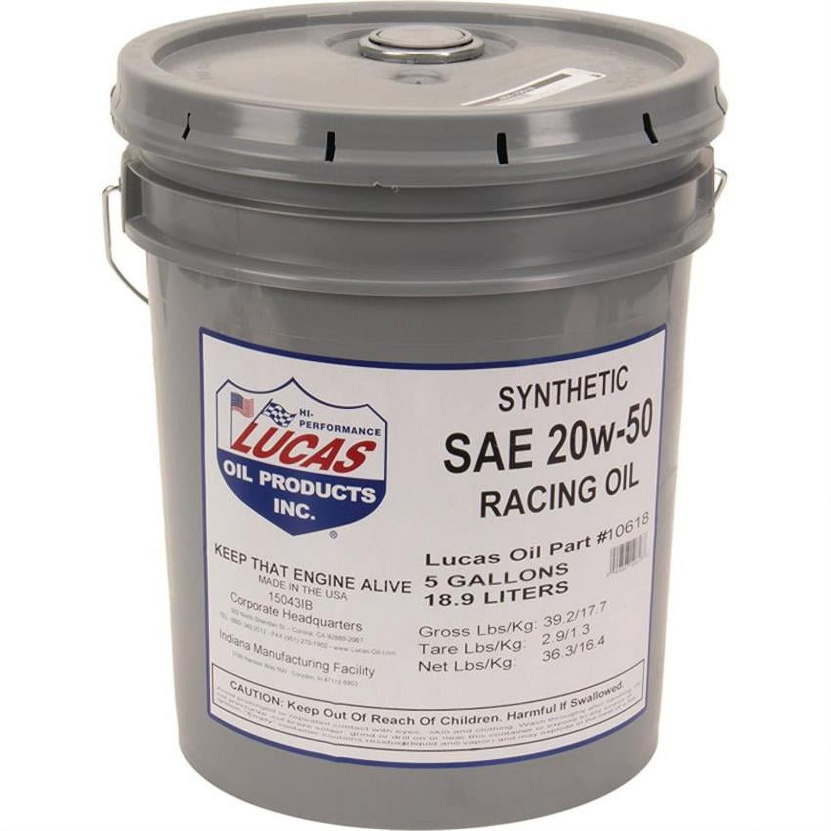 Lucas Oil 10618 High Performance Synthetic Racing Motor Oil 20W50 ...