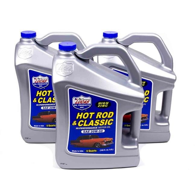 Lucas Oil 10684 5 qt. Hot Rod & Classic Car 20W-50 Motor Oil, Case of 3 ...
