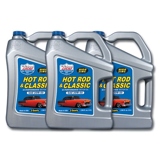 Lucas Oil 10684 SAE 20W50 Hot Rod Engine Oil, Three 5 Quart Jugs ...