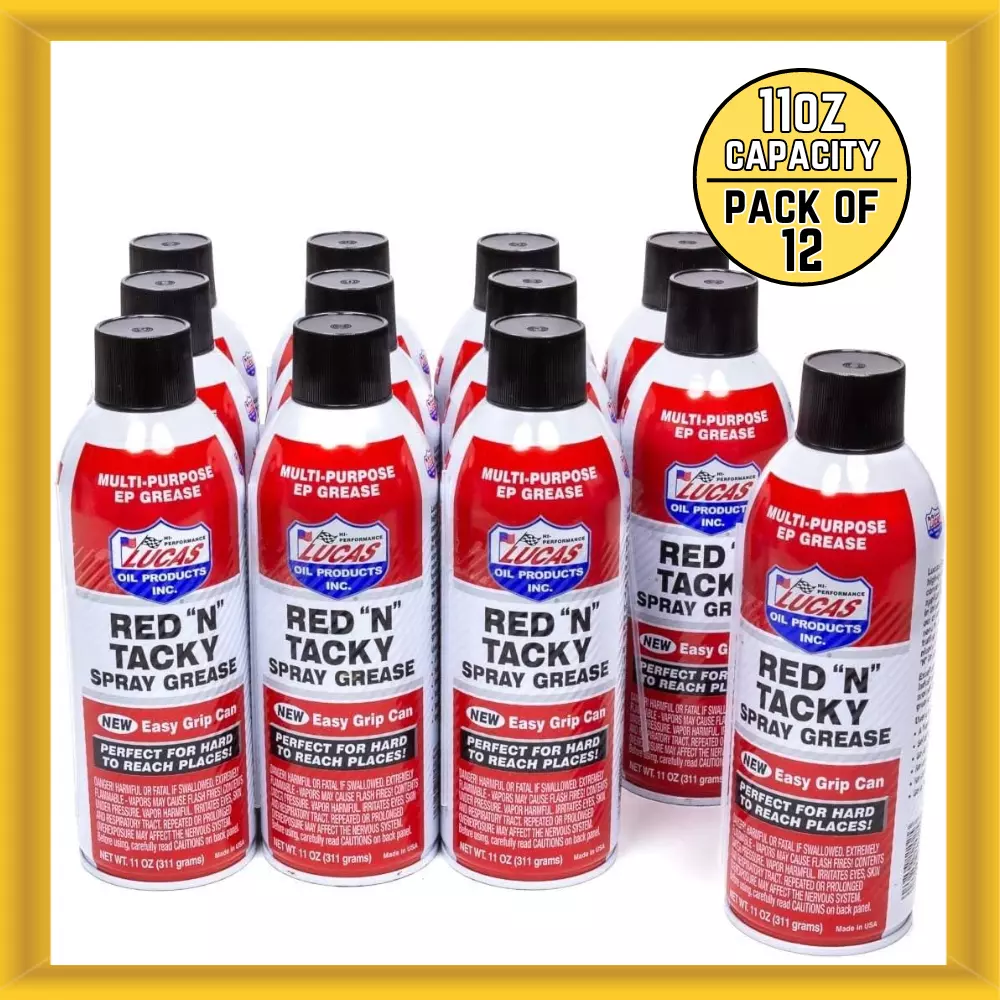 Lucas Oil 11025 Red "N" Tacky Spray Grease Aerosol 11 Ounce Capacity ...