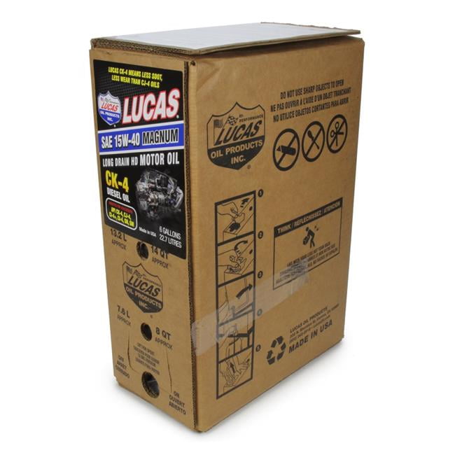 Lucas Oil LUC18014 6 gal Magnum CK-4 15W40 Conventional Motor Oil ...