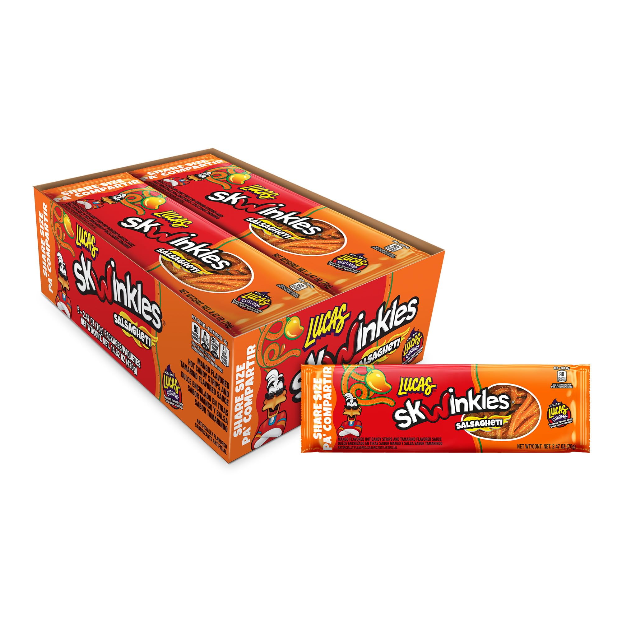 Lucas Salsagheti Mango Flavored DPF11 Hot Candy Strips and Tamarind ...