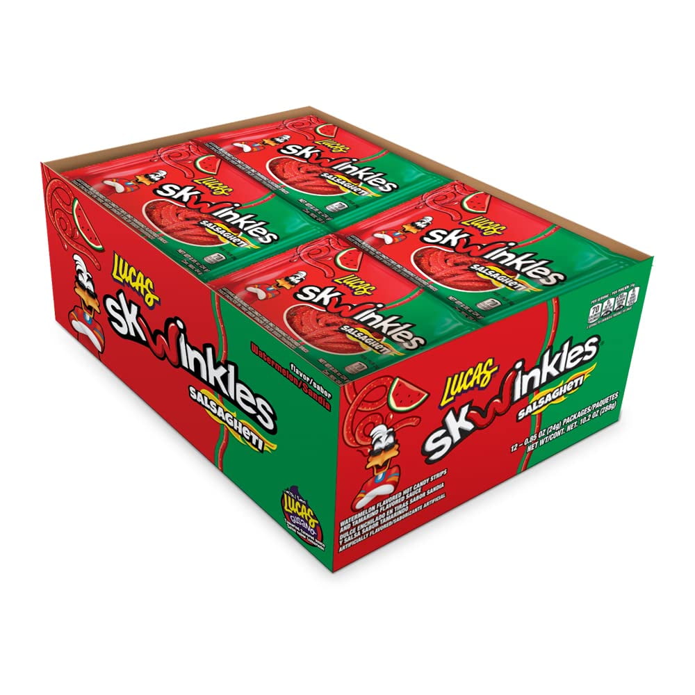 Lucas Salsagheti Watermelon Flavored Hot Candy Strips And Tamarind ...