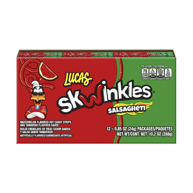 Lucas Skwinkles Salsagheti Watermelon Candy, Hot Flavor with Chili ...