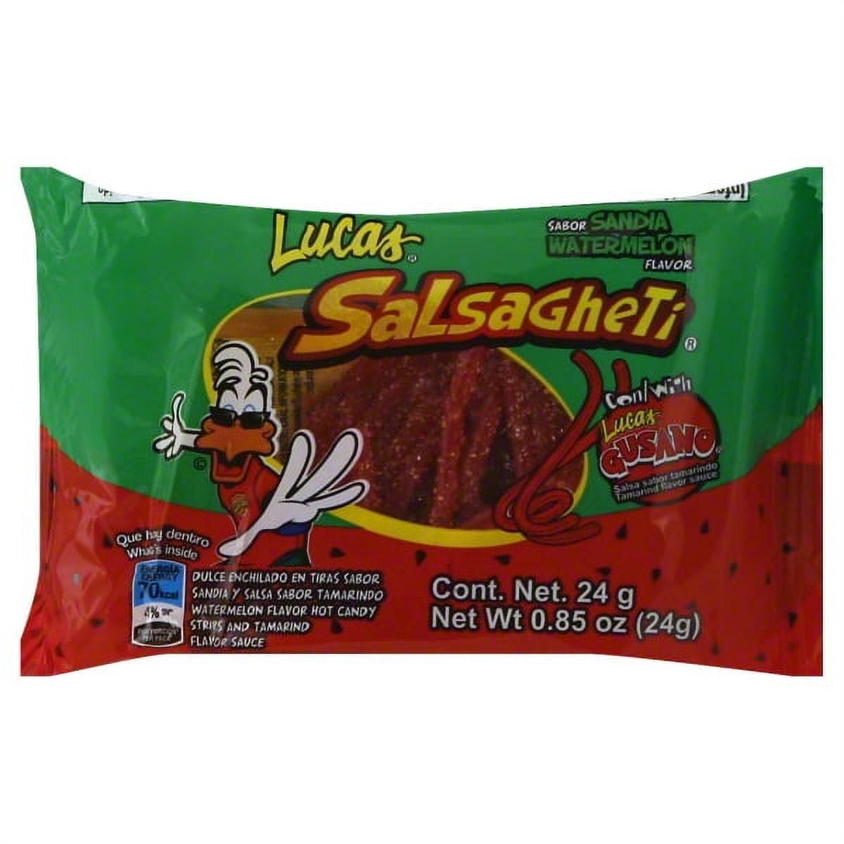 Lucas Skwinkles Salsagheti Candy, Watermelon Flavor with Tamarind Sauce ...