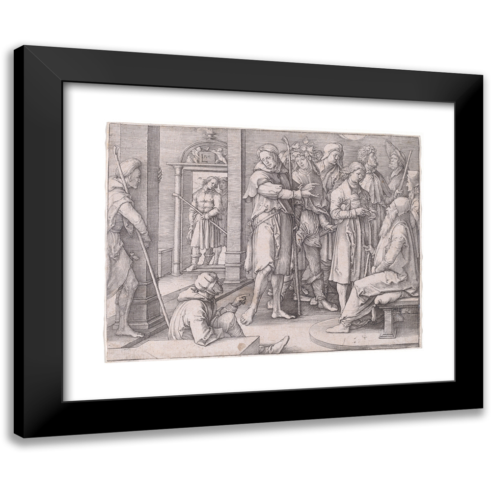 Lucas Van Leyden 14x12 Black Modern Framed Museum Art Print Titled - Joseph Interprets His Dream ...