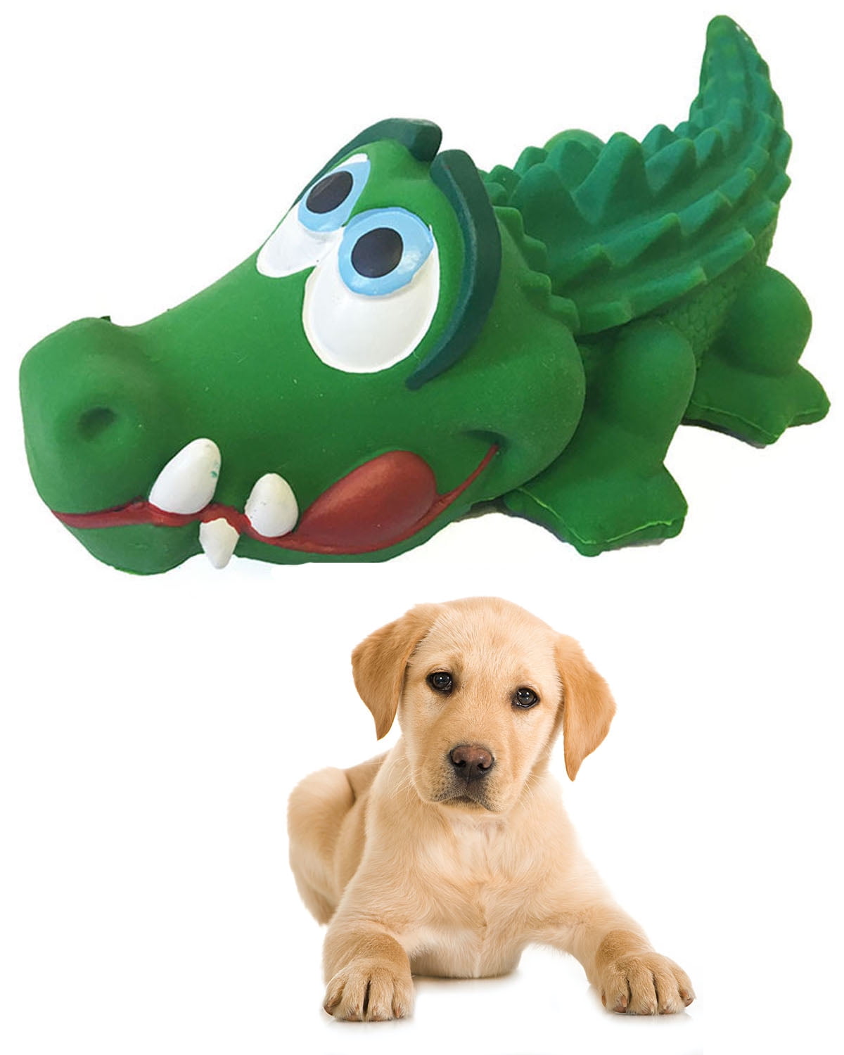 Lucas b. Natural Dog Toys Crocodile Sensory Toy with Squeaker, Green ...