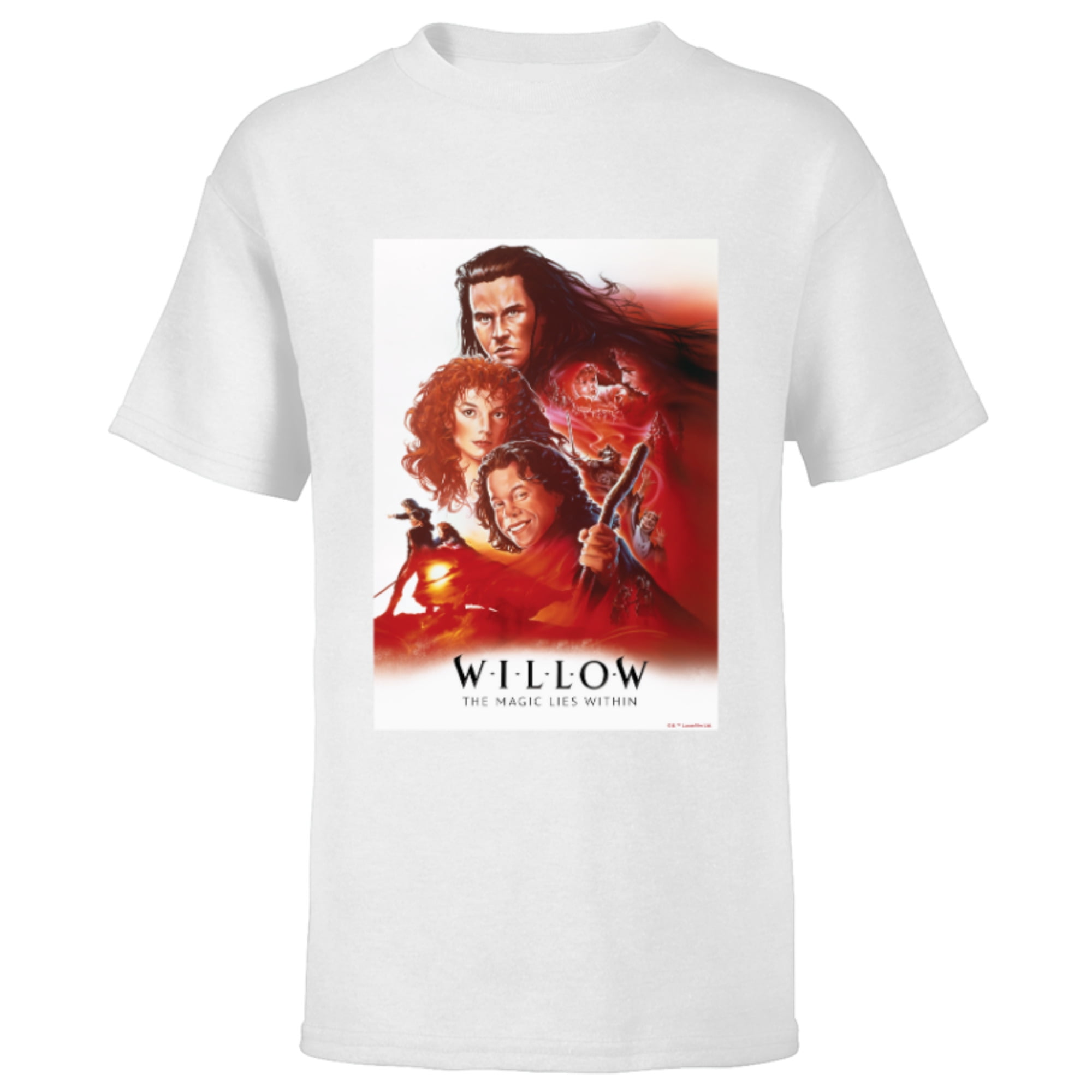 Lucasfilm Willow Illustrated Red Movie Poster - Short Sleeve T-Shirt ...