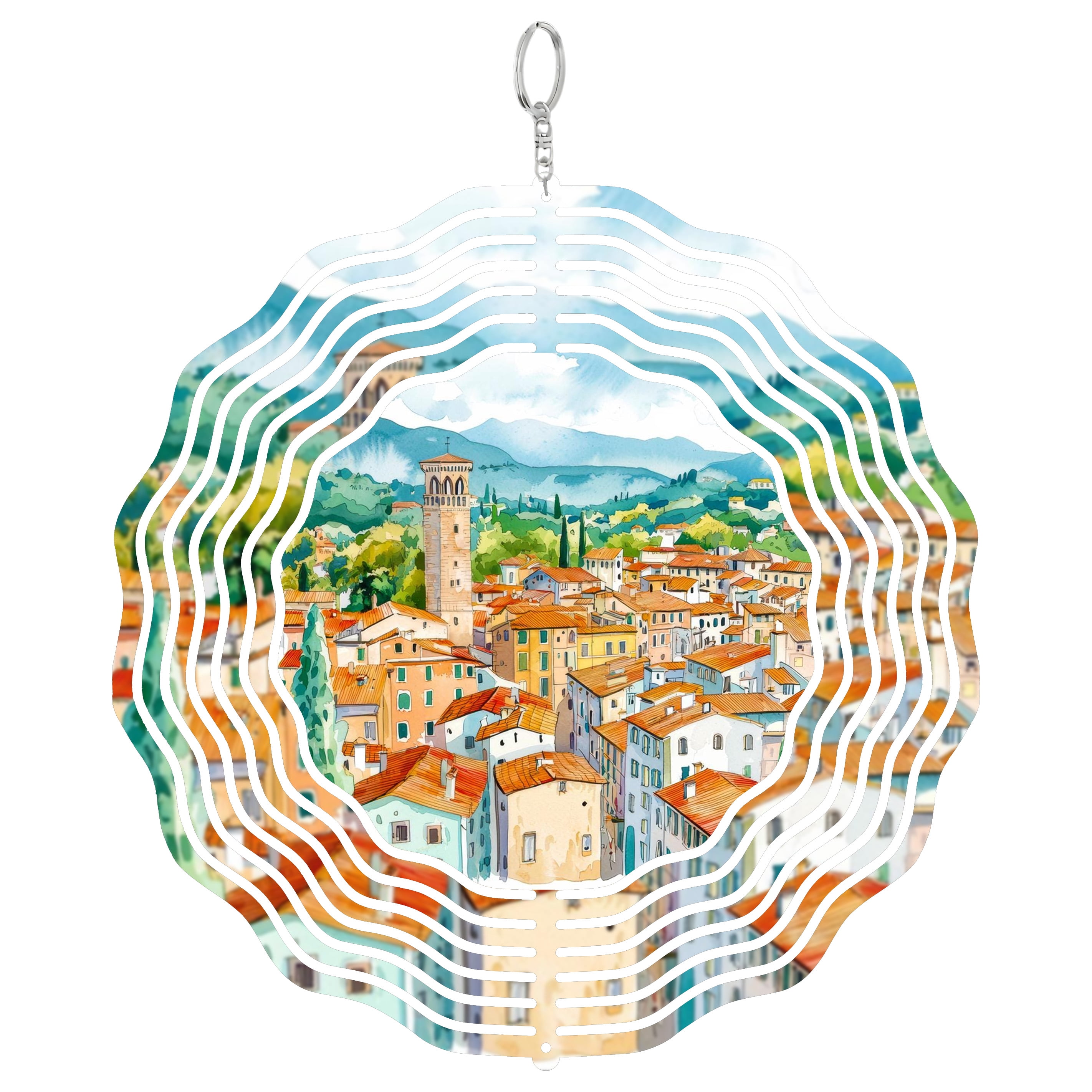 Lucca Italy Watercolor Kinetic Wind Spinner 3D Outdoor Yard Decor ...