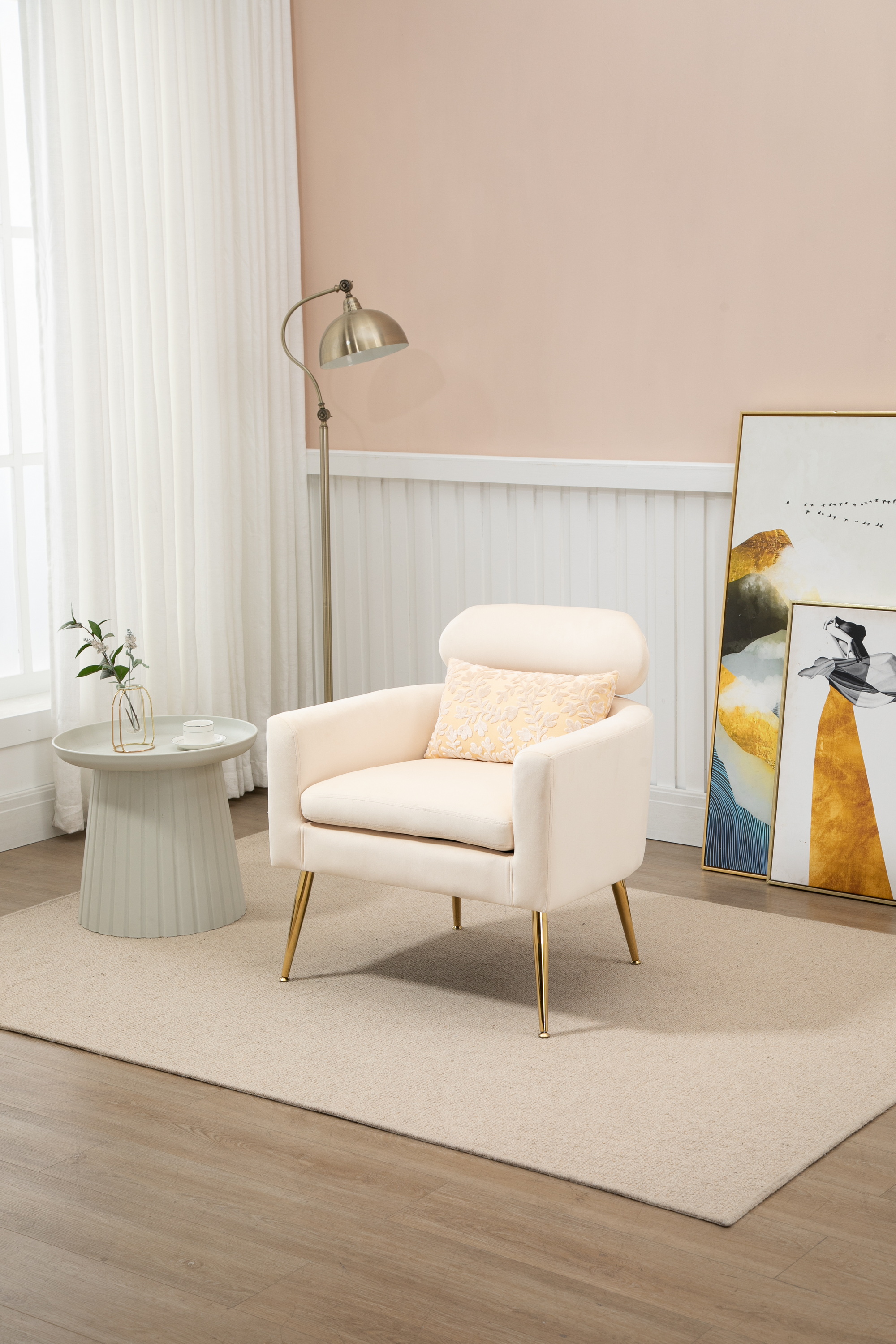 Luccalily Accent Velvet Single Sofa Chair,Upholstered Leisure Accent ...