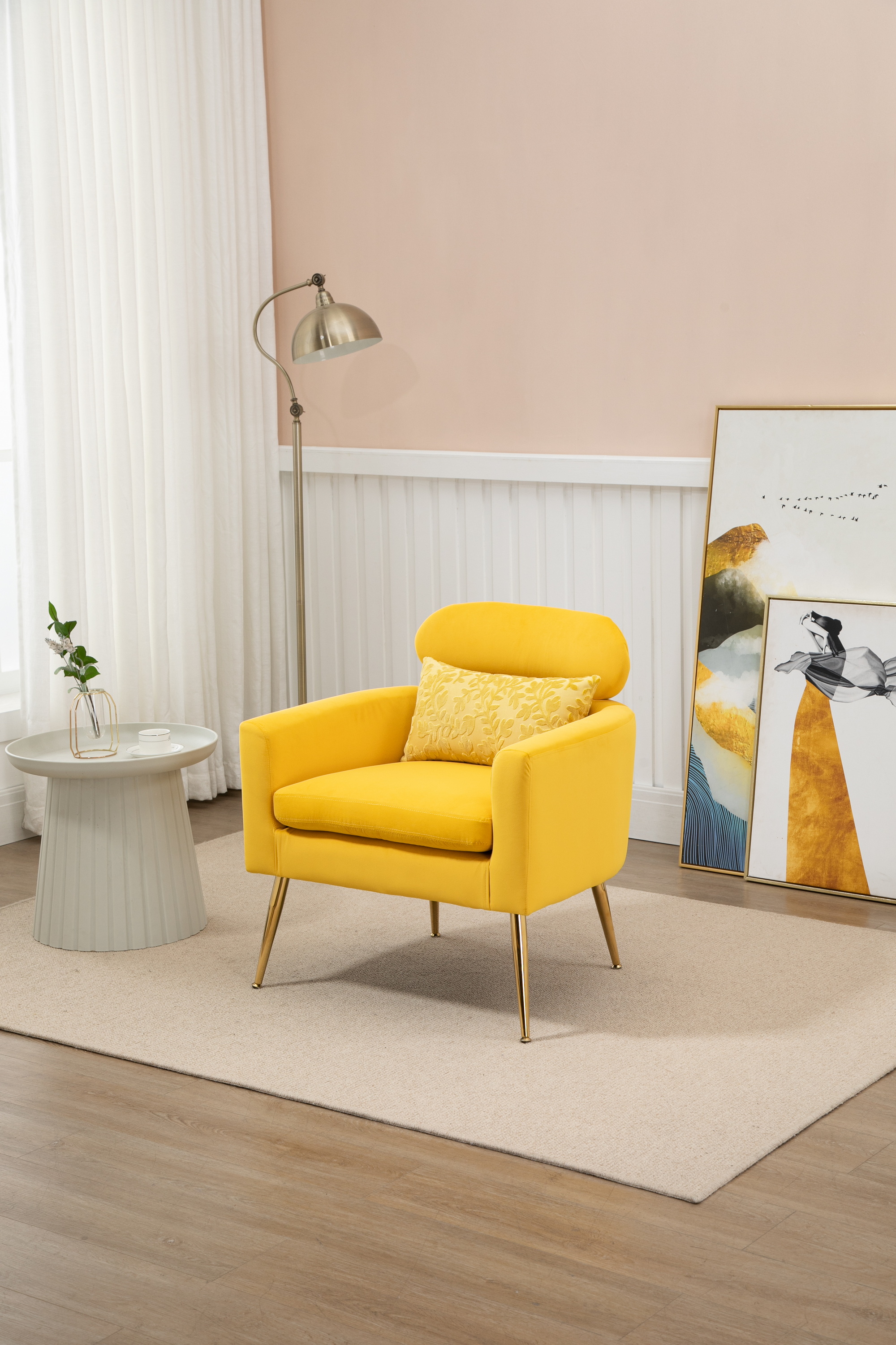 Luccalily Accent Velvet Single Sofa Chair,Upholstered Leisure Accent ...