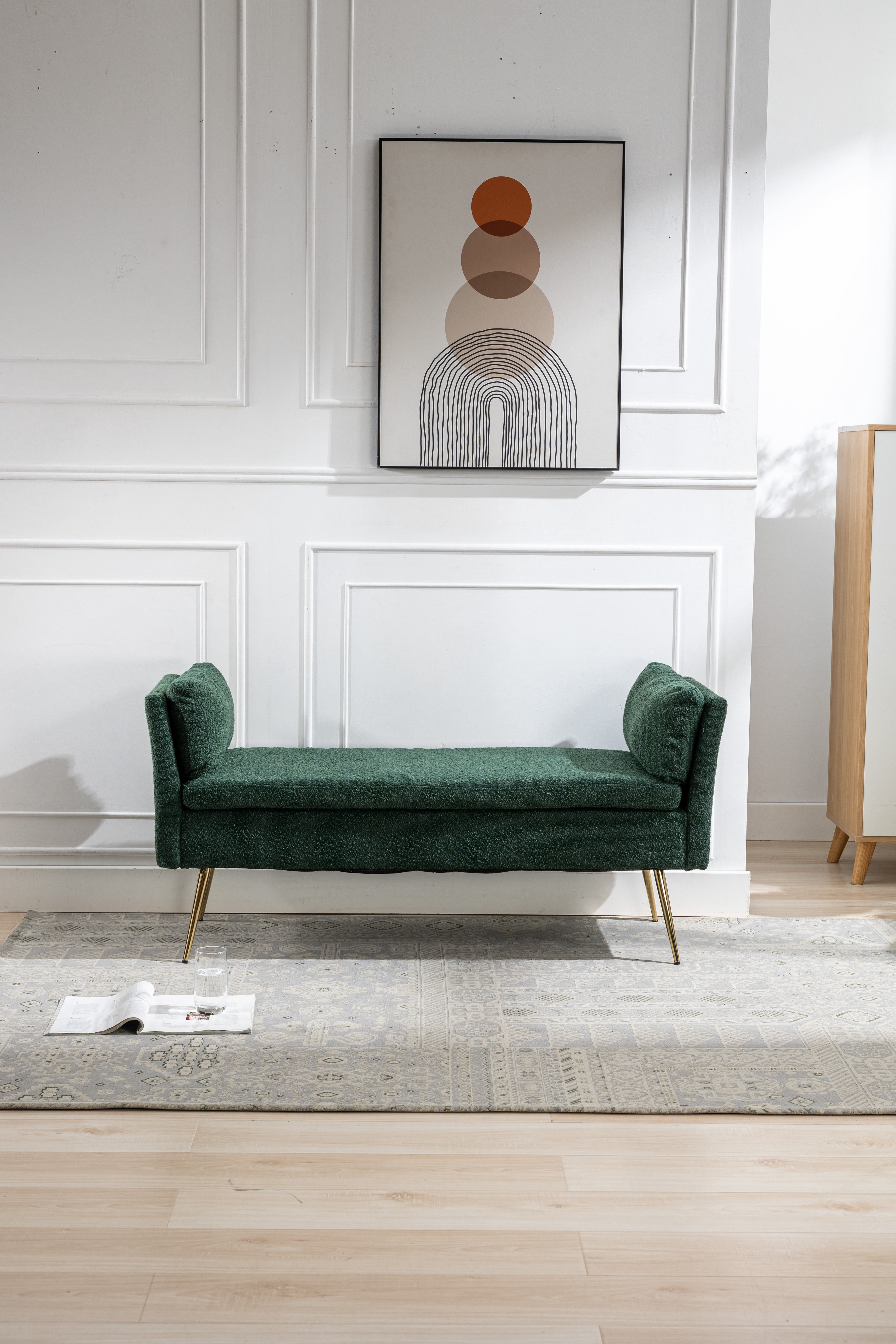 Luccalily Elegant Velvet Bench Ottoman, Upholstered End of Bed Bench ...