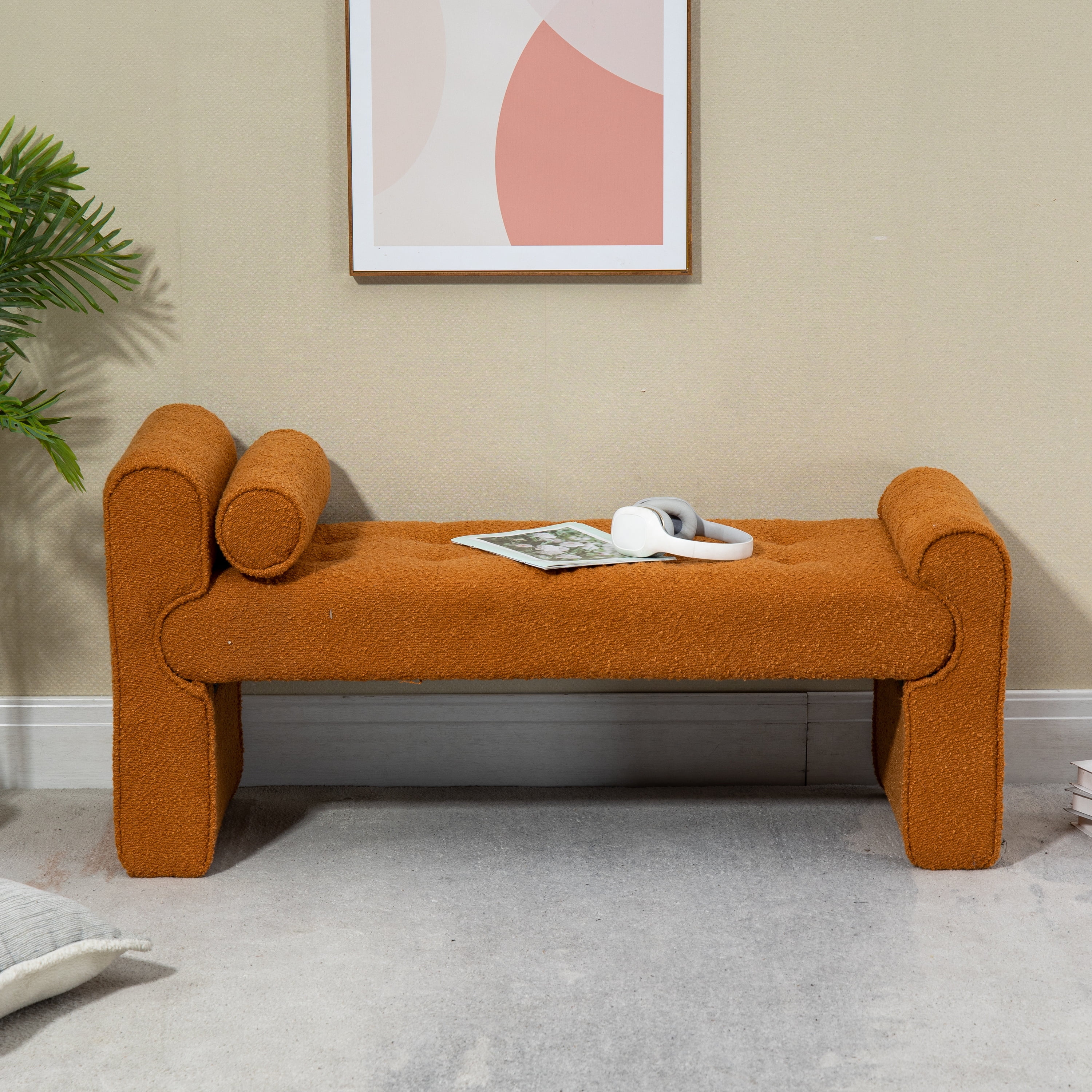 Luccalily Modern Ottoman Bench, Bed stool made of loop gauze, End Bed ...