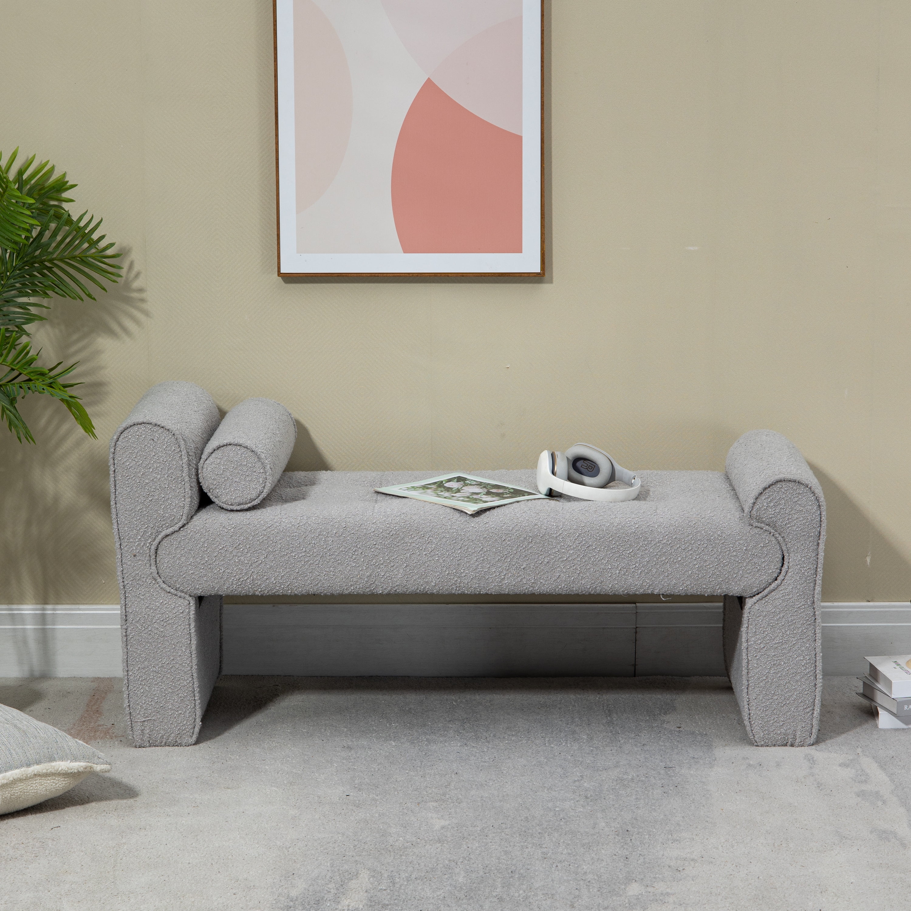 Luccalily Modern Ottoman Bench, Bed stool made of loop gauze, End Bed ...