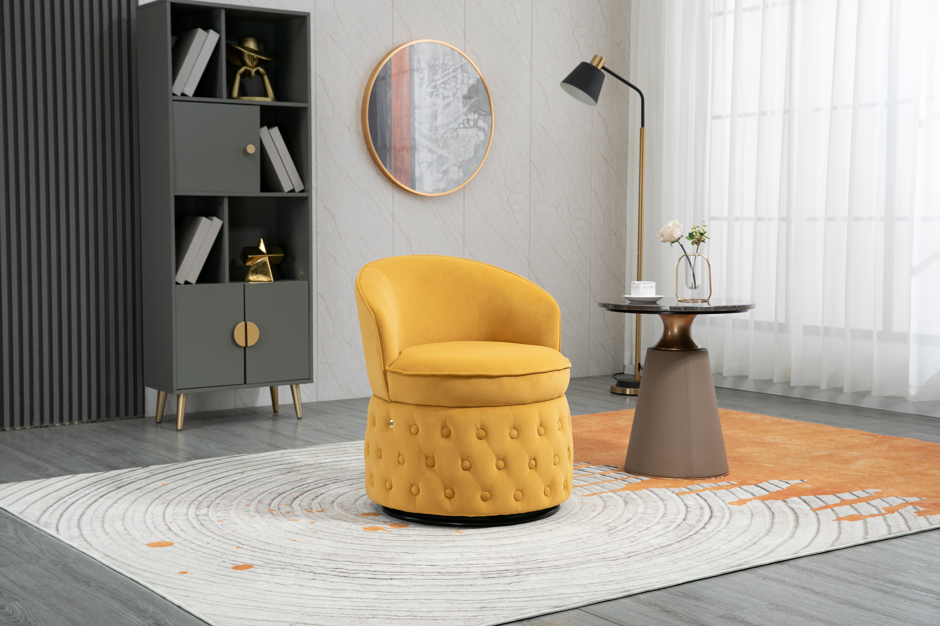 Luccalily Swivel Cuddle Barrel Accent Sofa Chairs, 360°Round Armchairs ...