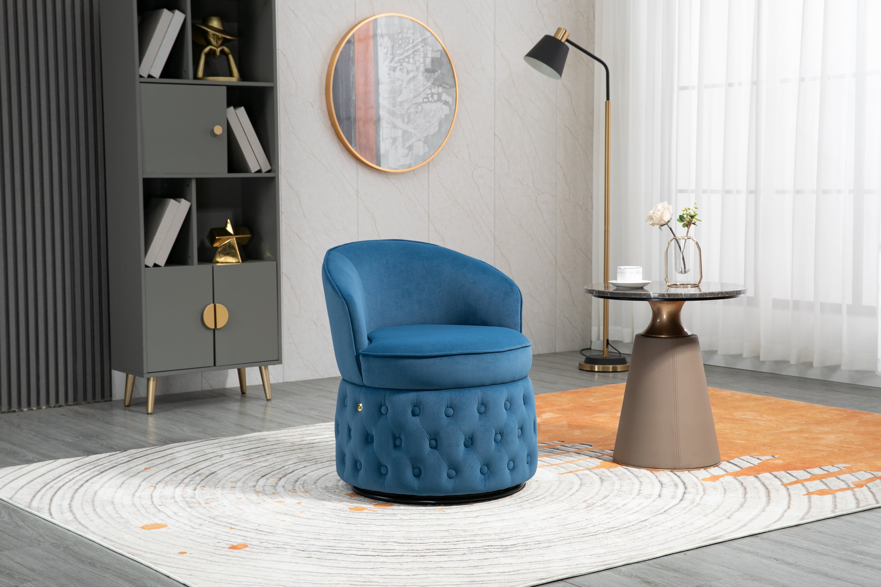 Luccalily Swivel Cuddle Barrel Accent Sofa Chairs, 360°Round Armchairs ...