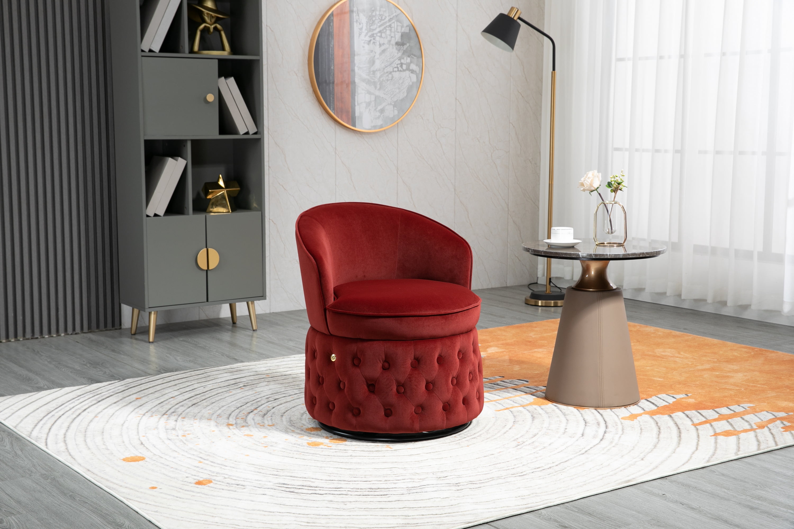 Luccalily Swivel Cuddle Barrel Accent Sofa Chairs, 360°Round Armchairs ...