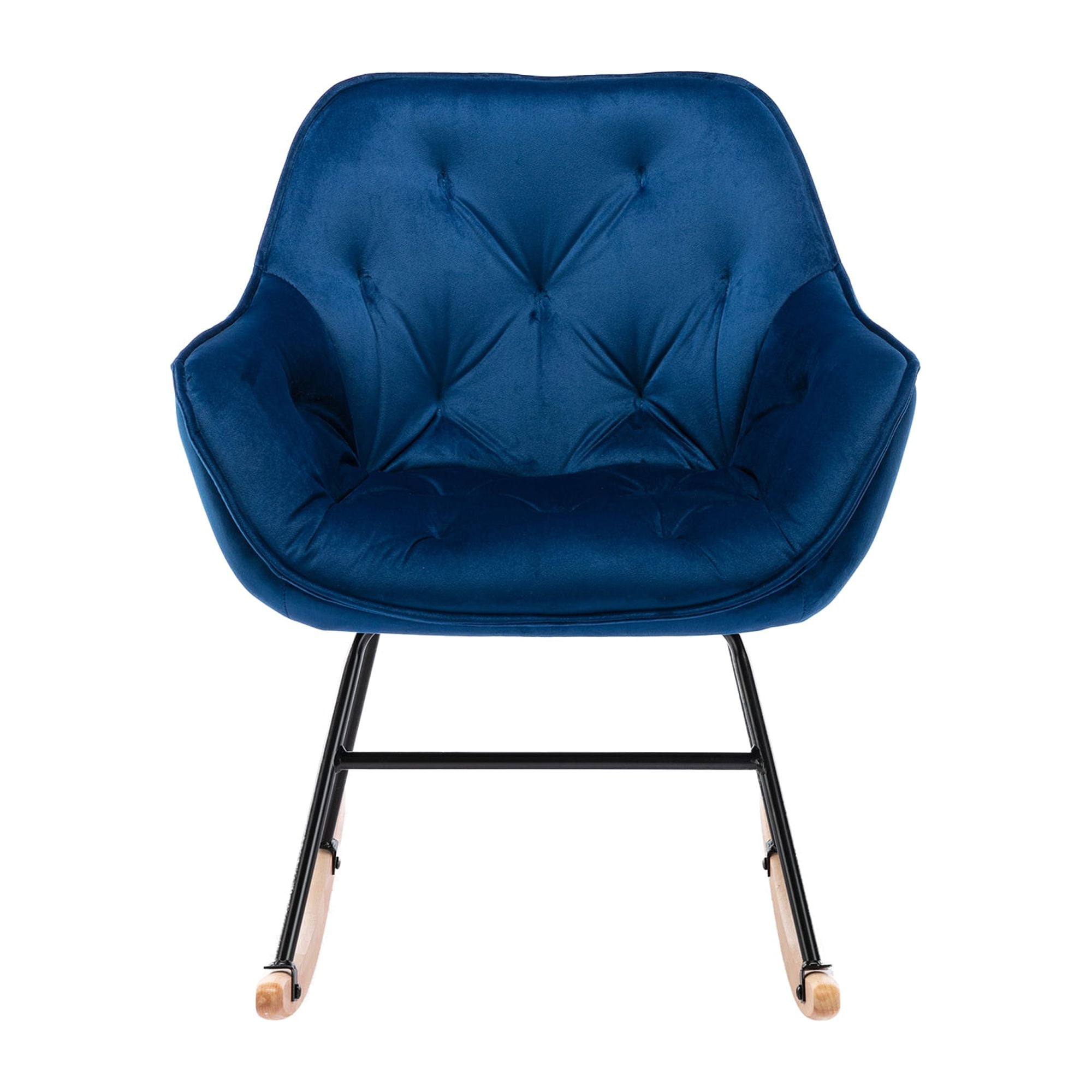 Luccalily Velvet Rocking Chair, Upholstered Rocking Chair with ...