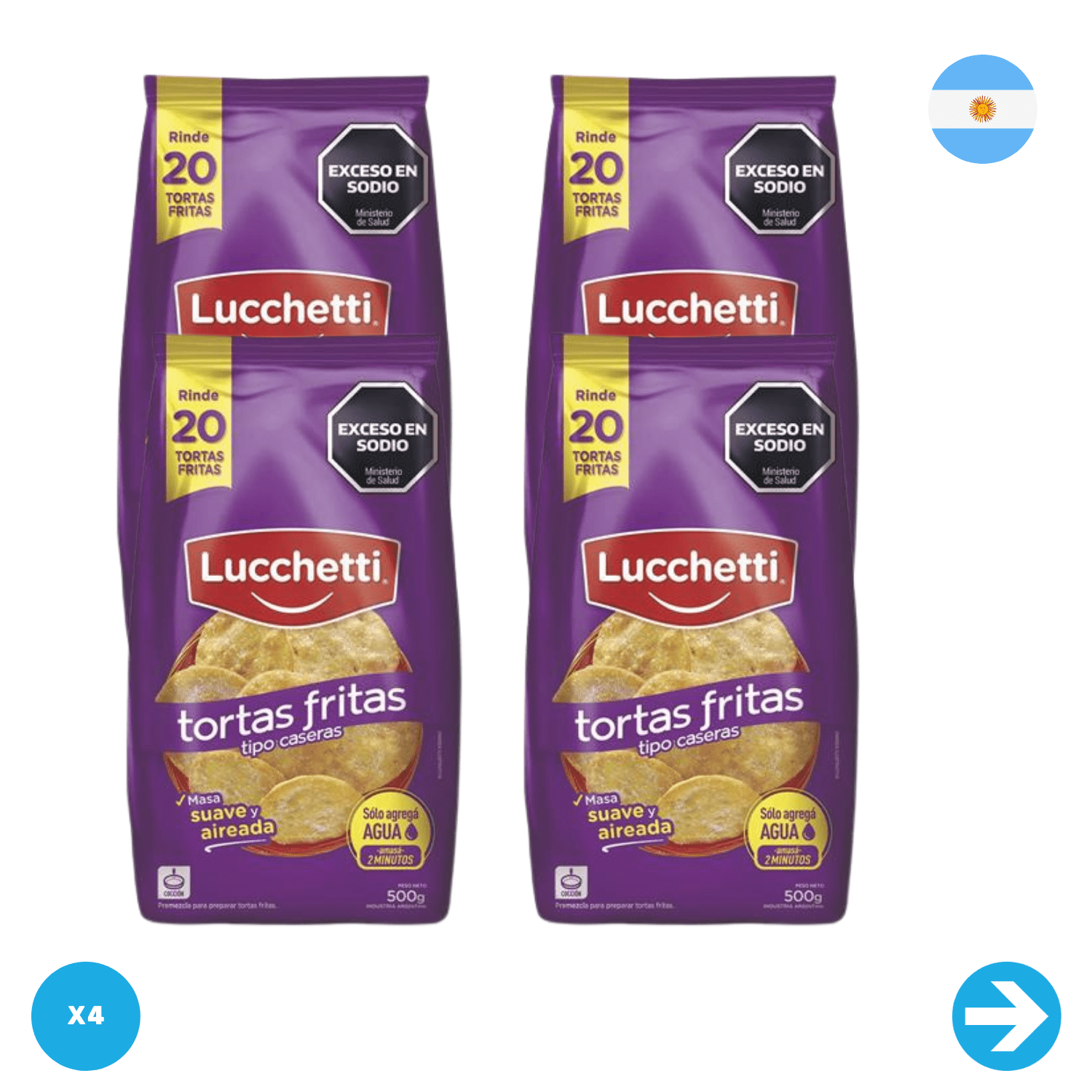 Lucchetti - Premezcla Para Tortas Fritas - 500 gr - 4 units - Walmart.com