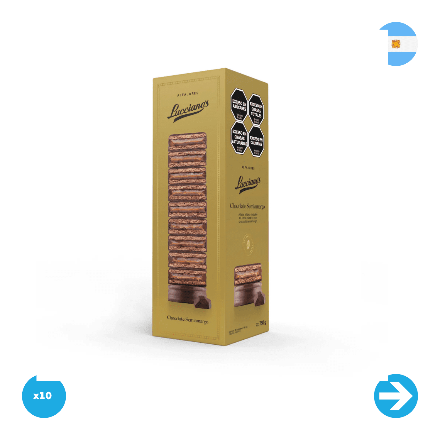 Lucciano's Alfajores de Chocolate Agridulce con Dulce de Leche x 10 ...