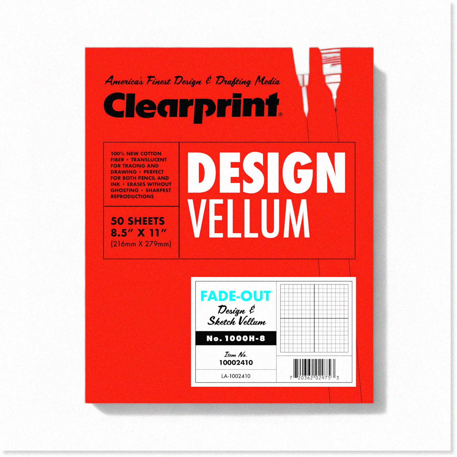 Lucent Grid Vellum: Fade-Out Design Pad - 8x8 Grid, 100% Cotton, 50 ...