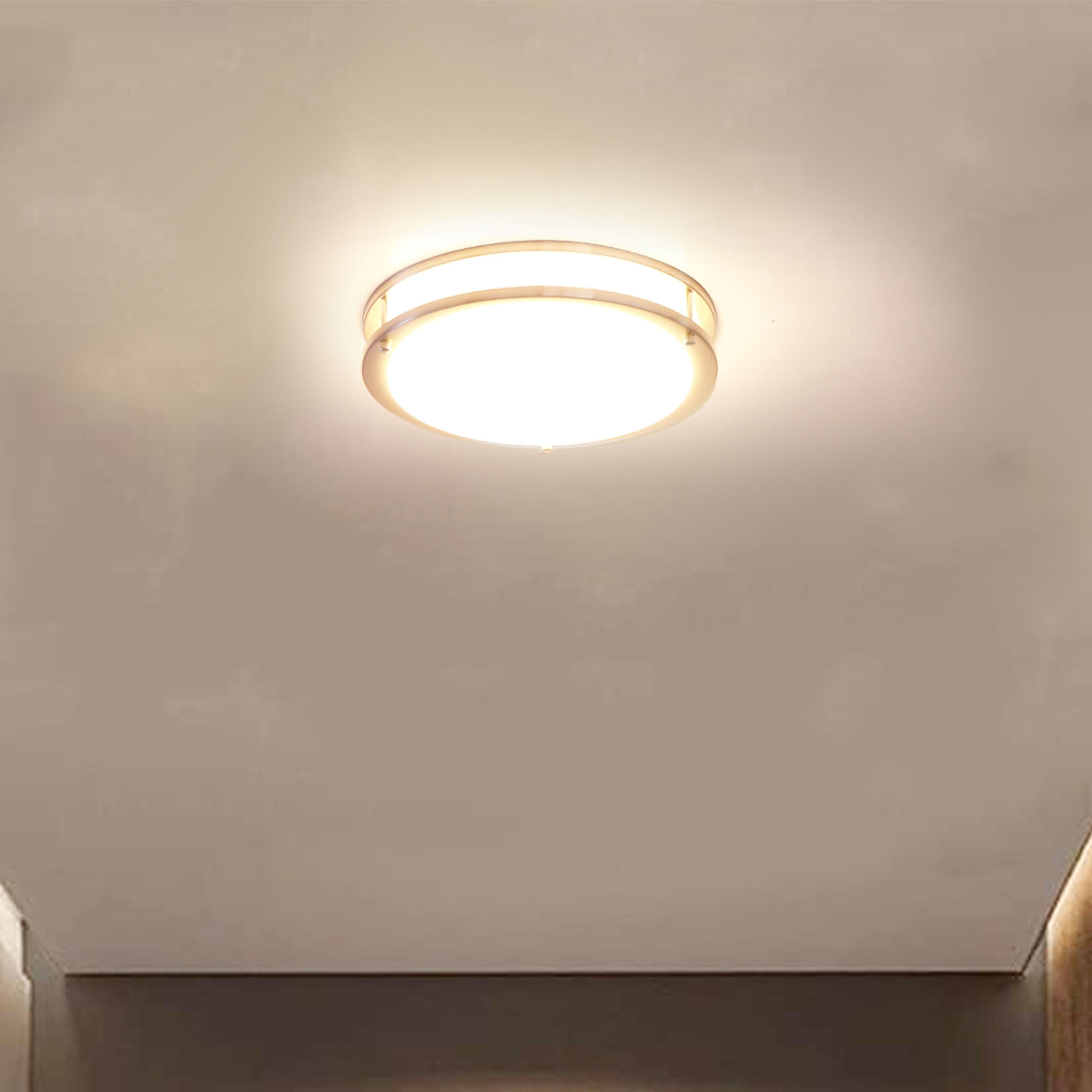 Lucere 14” LED Dual Ring Ceiling Light, Large Dimmable Flush Mount ...