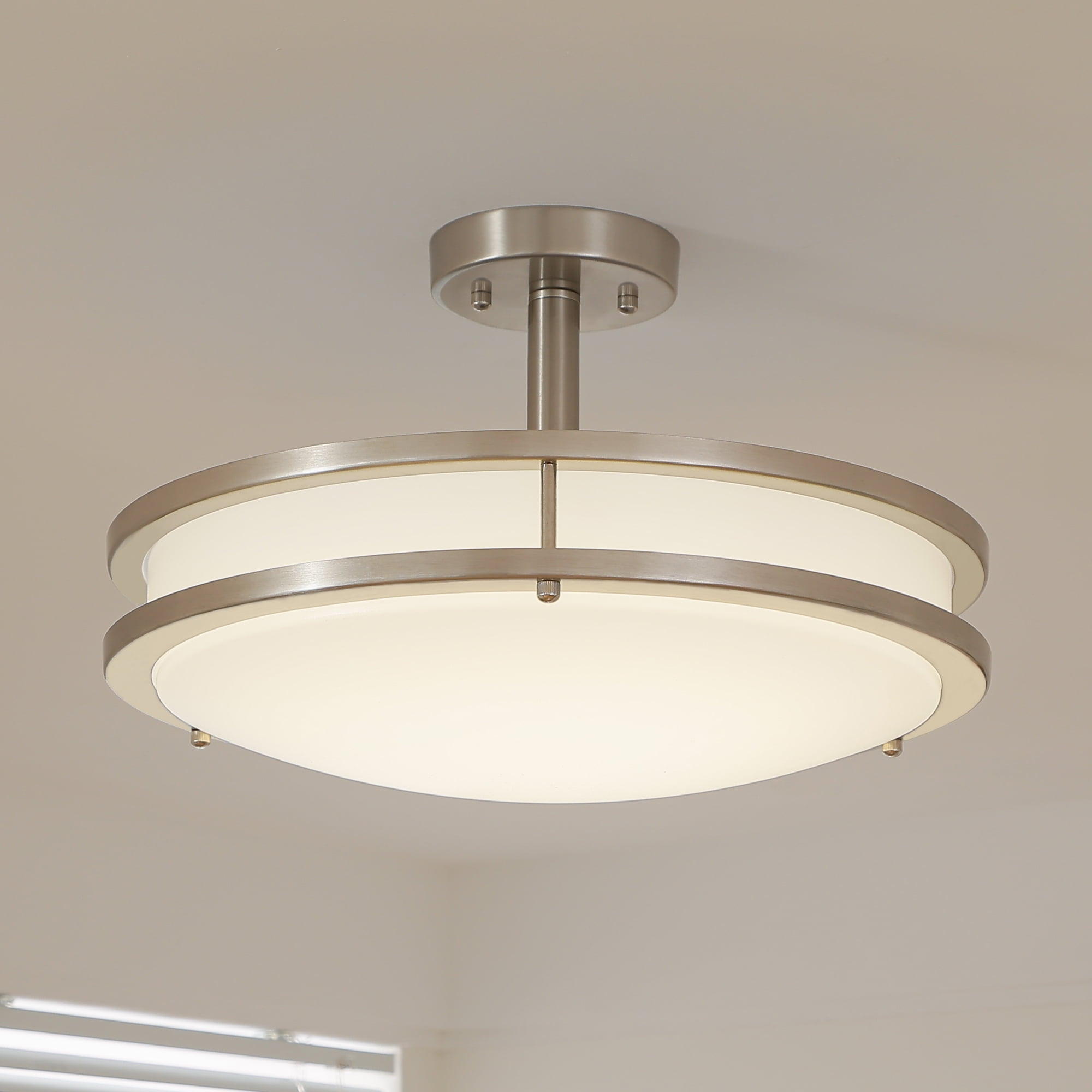 Lucere 14'' Modern LED Semi Flush Mount Ceiling Light Fixture ,Brushed ...
