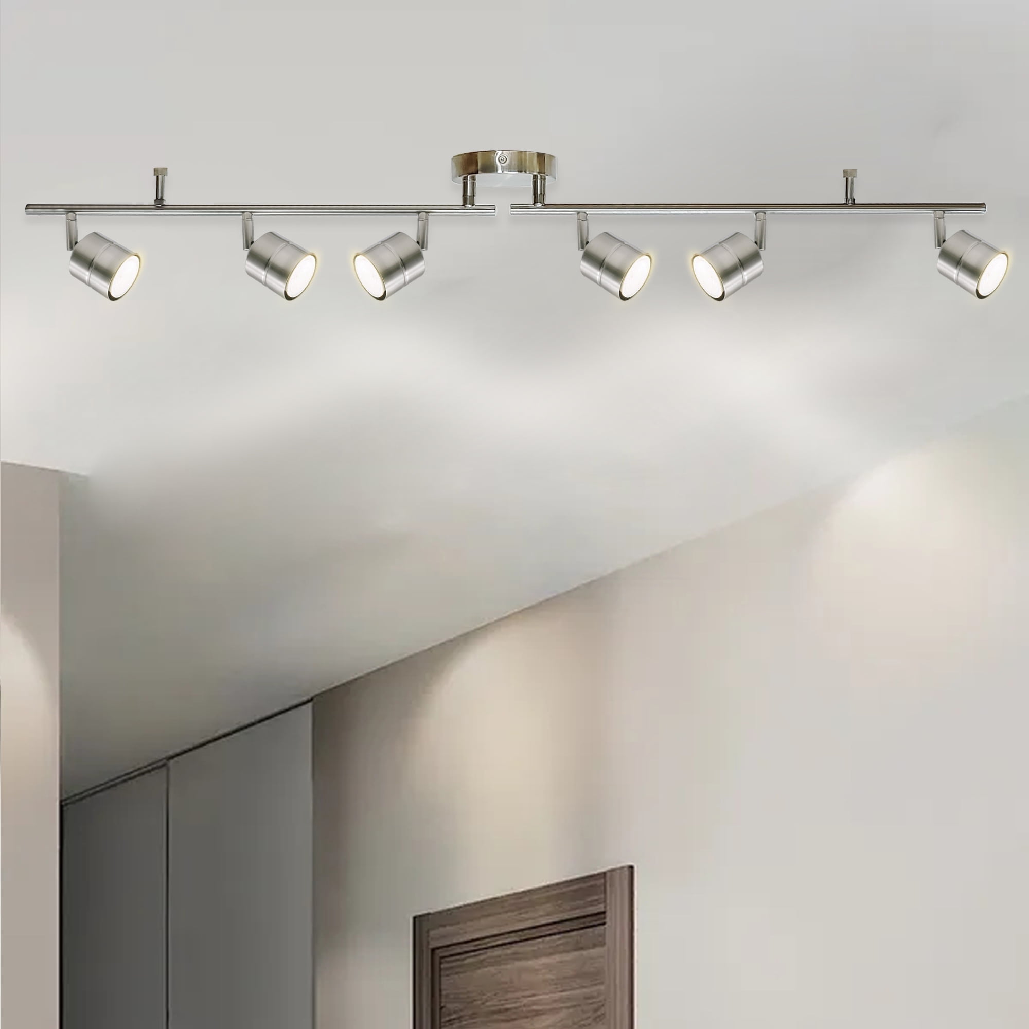 Lucere 6-Light LED Track Lighting Kit, 44.5" Indoor Directional ...