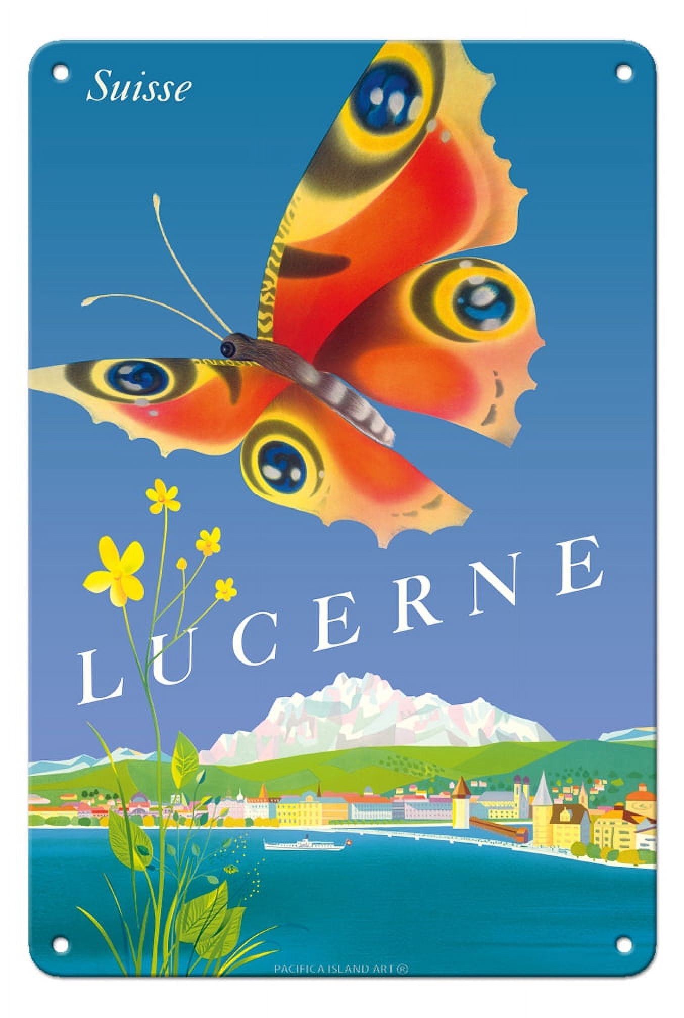 Lucerne - Suisse (Switzerland) - Butterfly - Vintage Travel Poster by ...