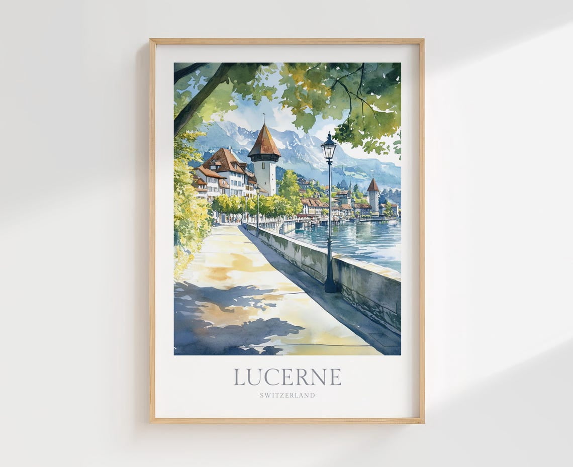 Lucerne Switzerland Wall Art Home Decor Poster Poster, Unframed Size ...