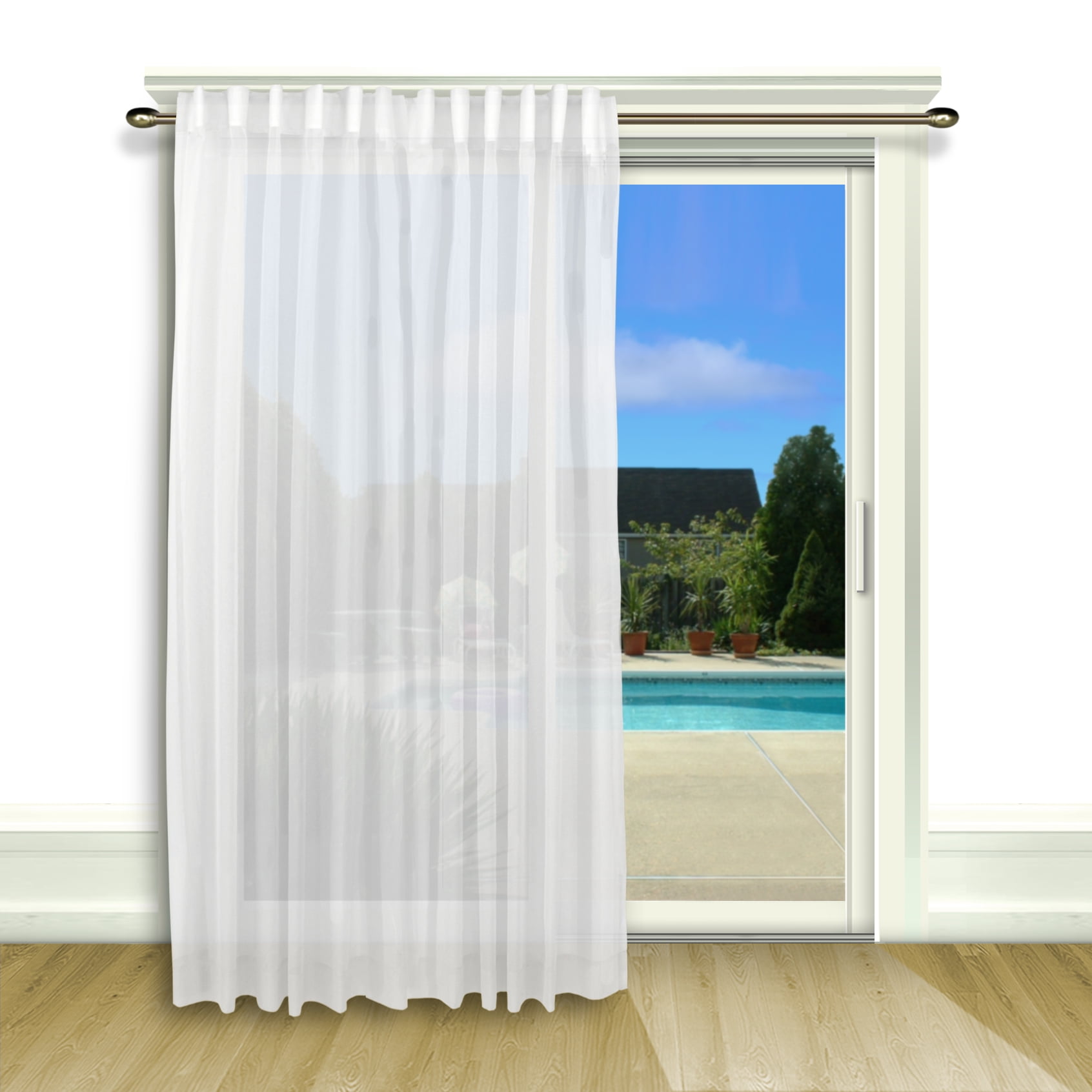 Lucerne Wanda Pleat Patio Panel w/Wand 104x84 White - Walmart.com