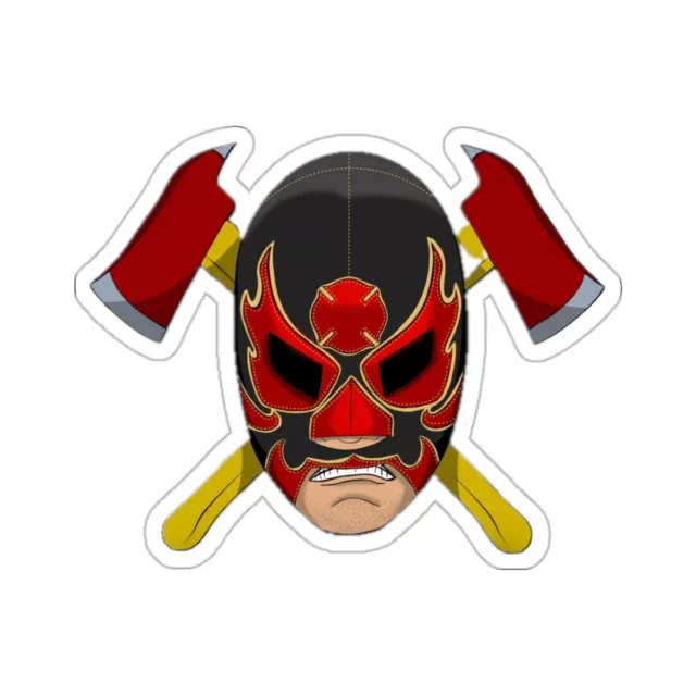 Luchador Wrestler Mask Firefighter Theme Bombero Sticker Vinyl Decal ...