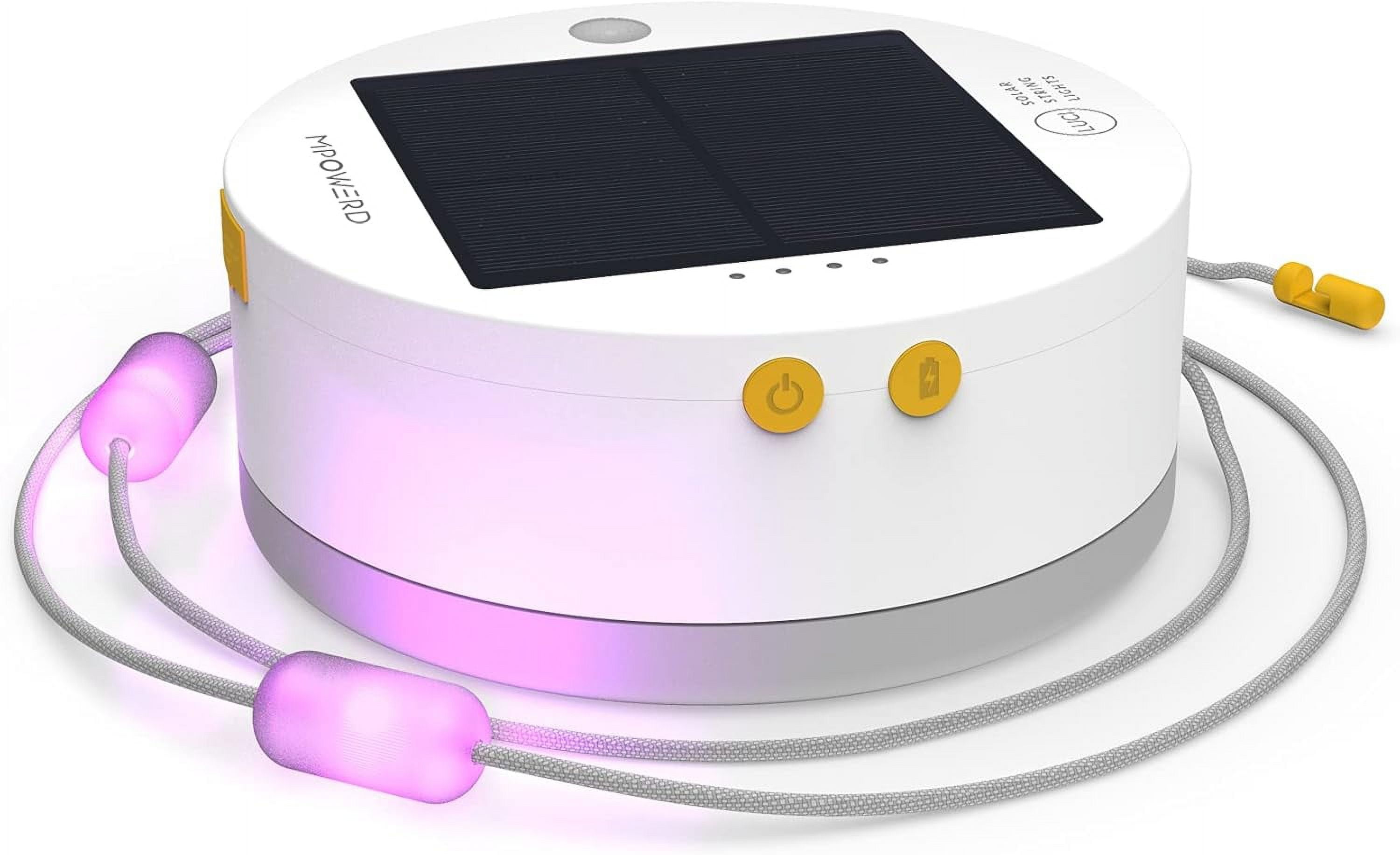 Luci Color Solar String Lights + Phone Charger: Rechargeable via Solar ...