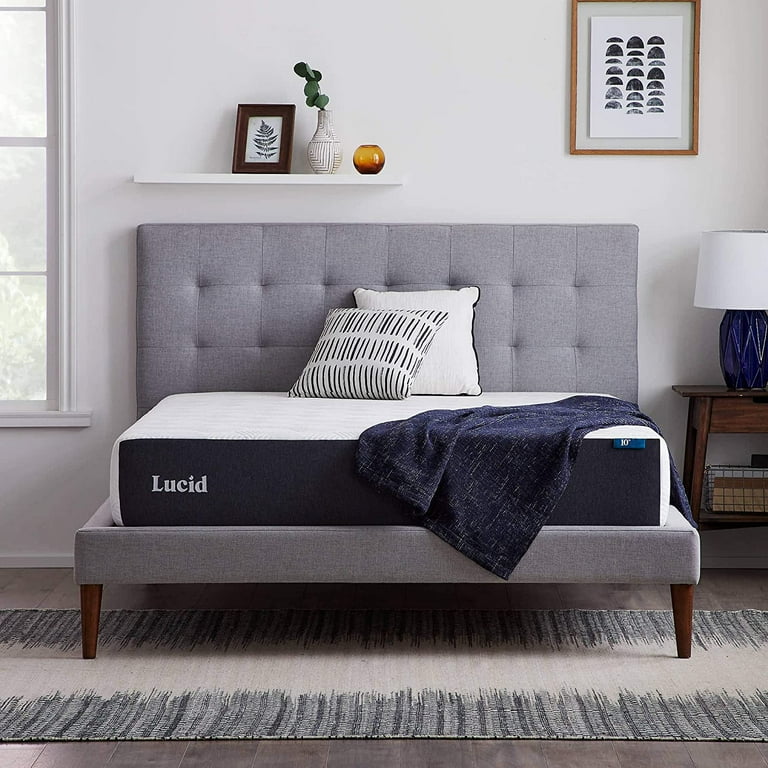Lucid 10 inch hybrid mattress bamboo charcoal and aloe vera infused memory foam store