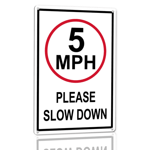Lucidhisun 5 MPH Please slow down Aluminium Sign 12×16in, Sturdy ...