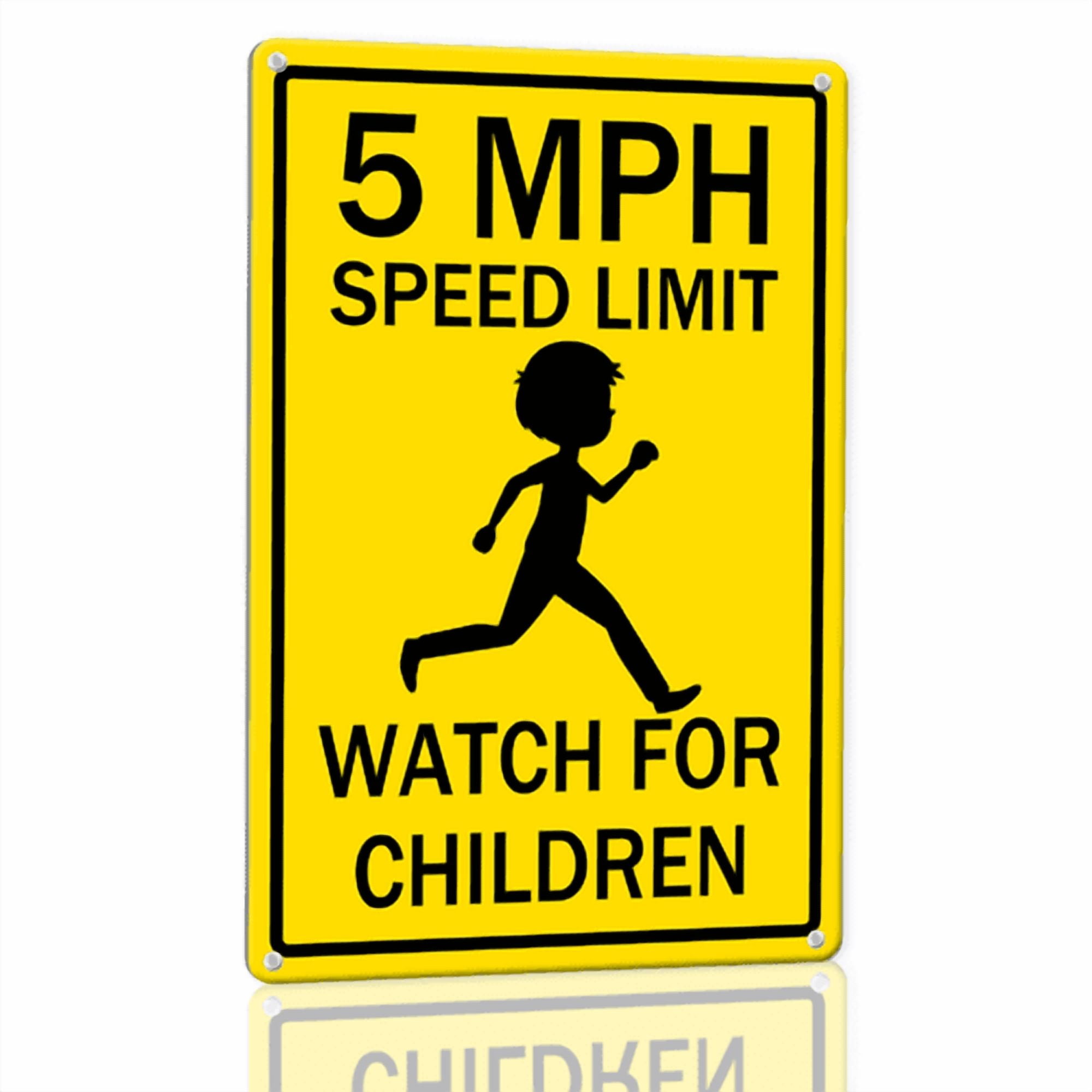 Lucidhisun 5 MPH Speed Limit Watch For Children Aluminum Sign 5in×8in ...
