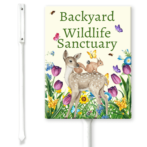 Lucidhisun Backyard Wildlife Sanctuary Yard Sign with Stakes 7×8.8inch ...