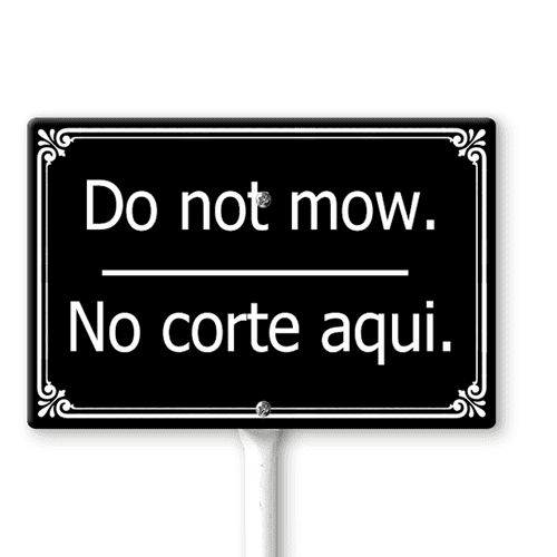 Lucidhisun Bilingual Plant Signs, Do Not Mow Yard Sign with Stakes ...