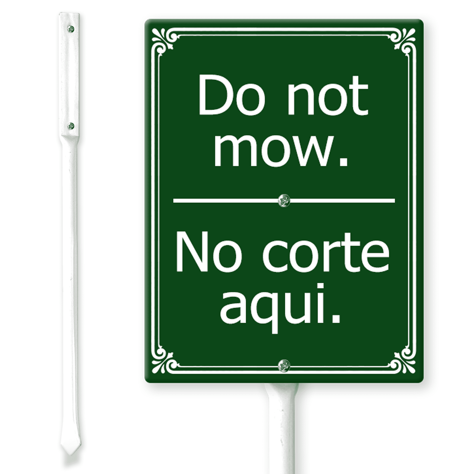 Lucidhisun Bilingual Plant Signs, Do Not Mow Yard Sign with Stakes 8× ...