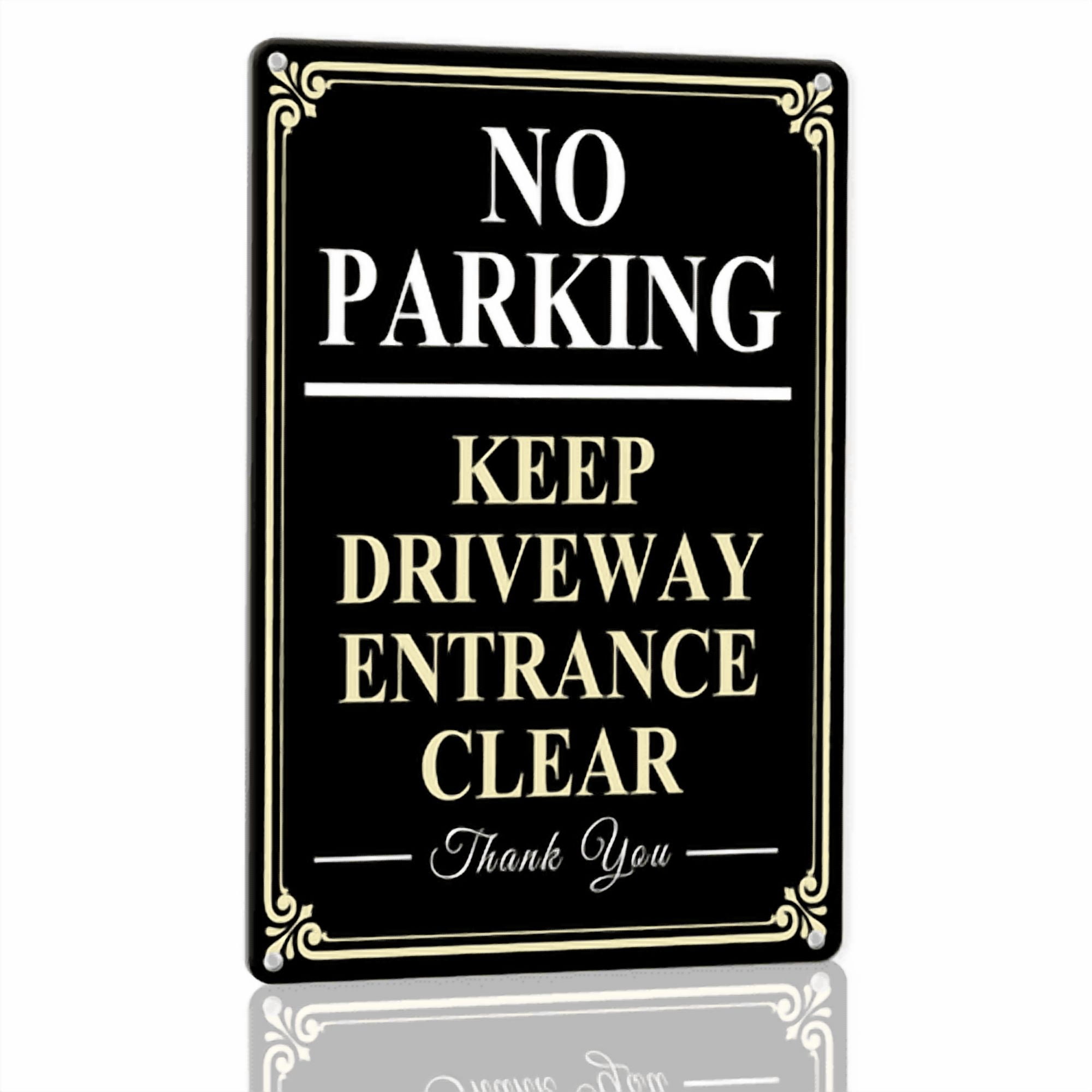 Lucidhisun Black and Gold No Parking Keep Driveway Entrance Clear ...