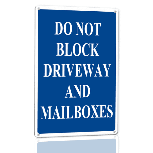 Lucidhisun Do Not Block Driveway and Mailbox Aluminium Sign 12x16in ...