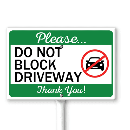 Lucidhisun Do Not Block Driveway Yard Sign with Stakes 12in×8in, Sturdy ...