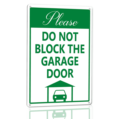 Lucidhisun Do Not Block Garage Door Aluminium Sign 5×8in, Sturdy ...